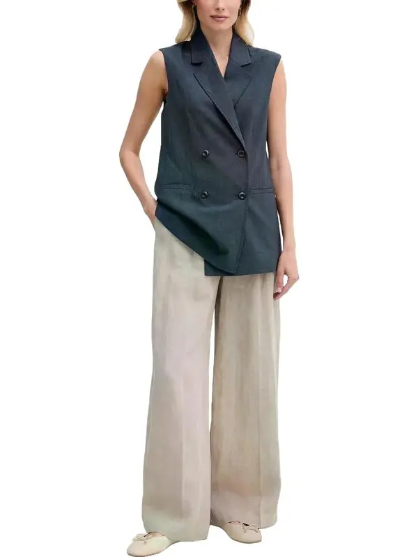 MOS MOSH Sleeveless Double-breasted Blazer - Blue