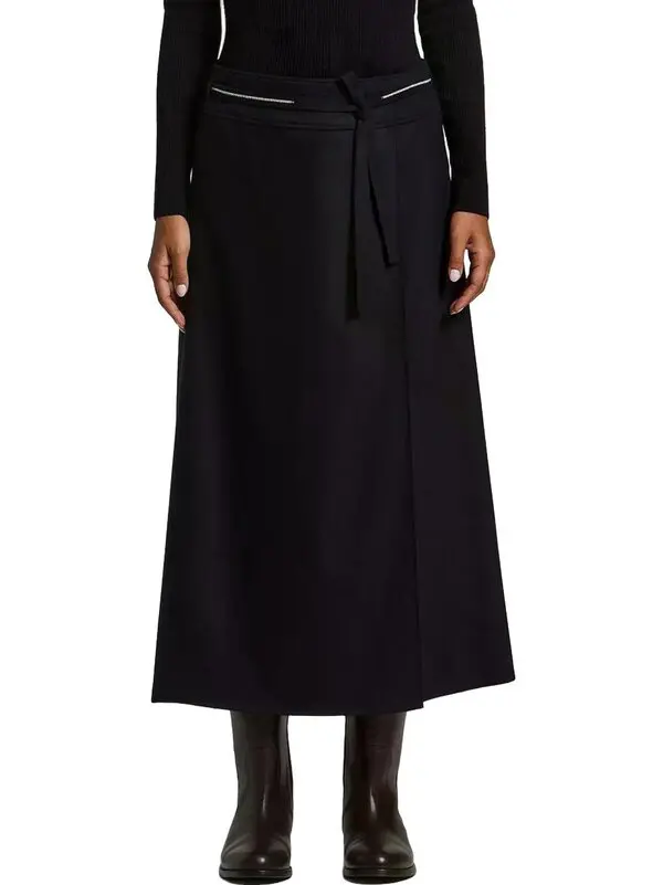 Peserico Wrap-style Belted Midi Skirt - Blue