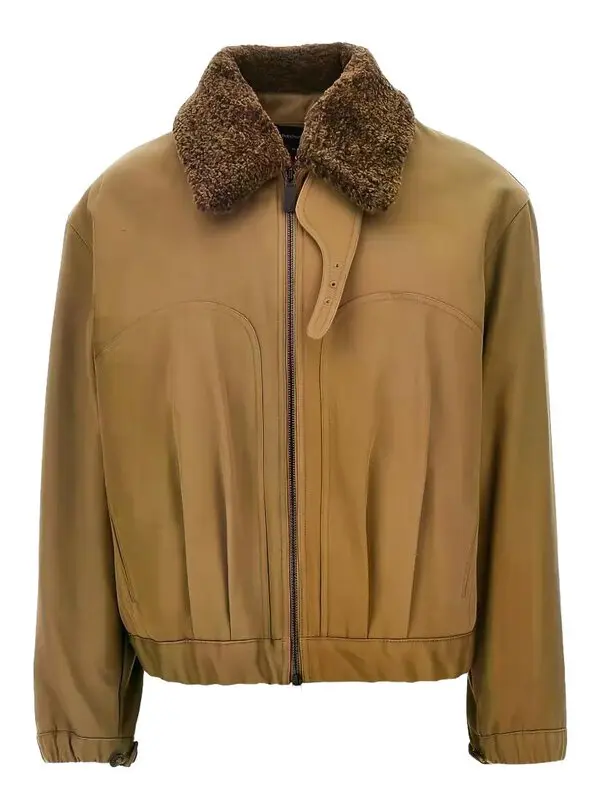 Emporio Armani Faux-fur Collar Blouson Jacket - Neutrals
