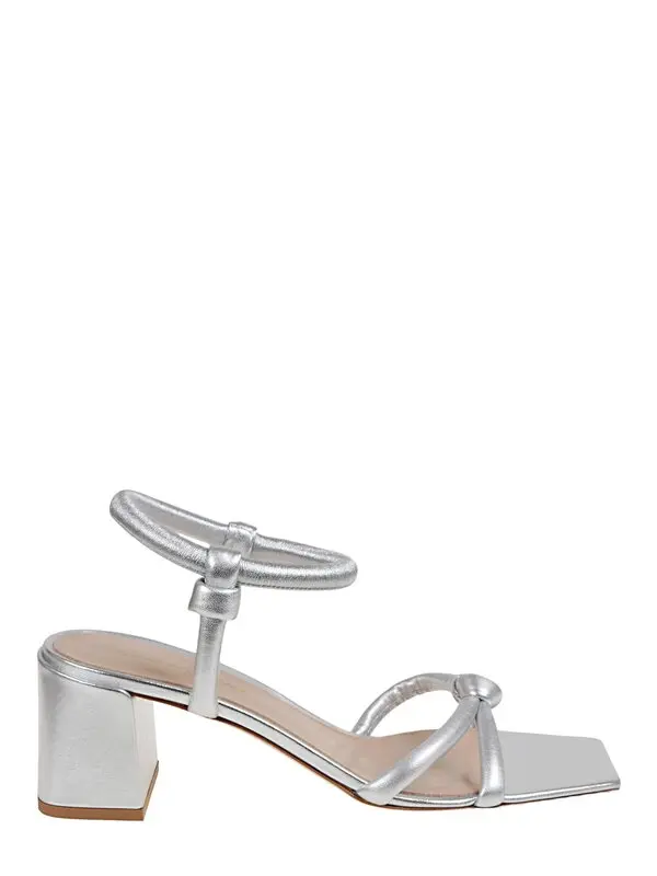GIANVITO ROSSI Juno Knot Detailed Sandals - Silver