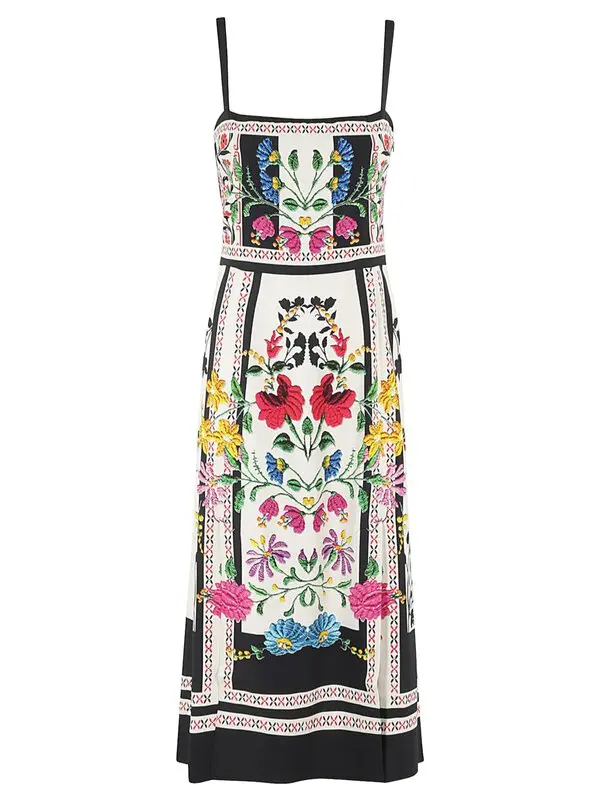 La DoubleJ Floral Print Maxi Dress With Spaghetti Straps - Multicolor