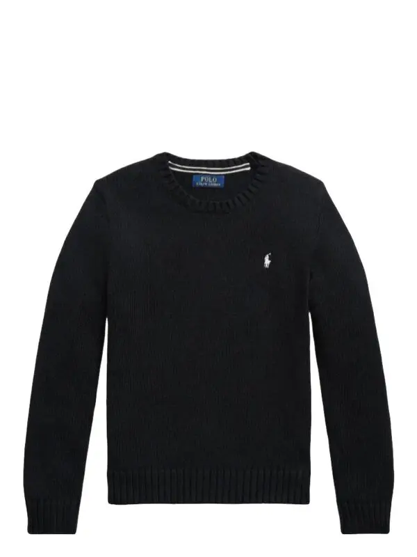 Polo Ralph Lauren Embroidered-logo Crew-neck Sweater - Black