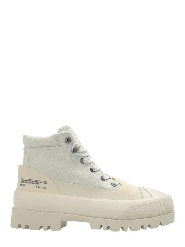 DIESEL® Side Logo-print Ankle Boots - Gray