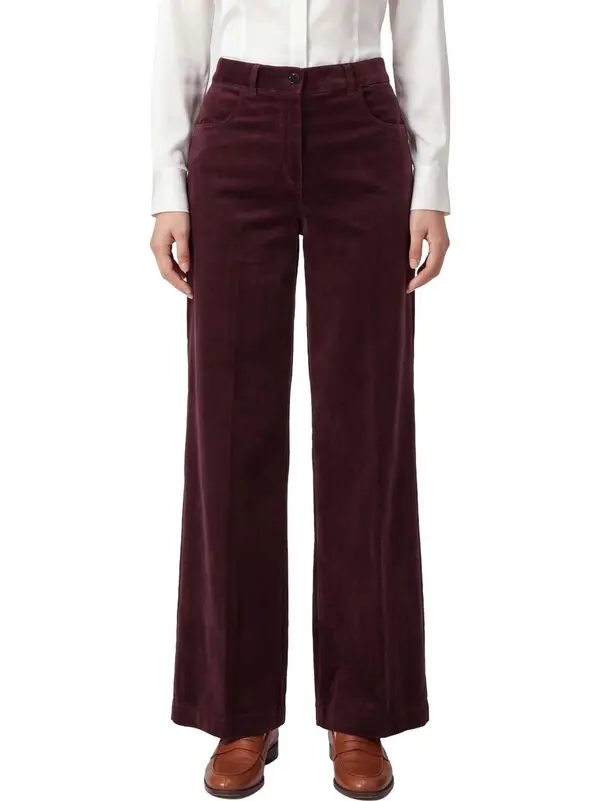 Aspesi Wide Leg Corduroy Trousers - Red