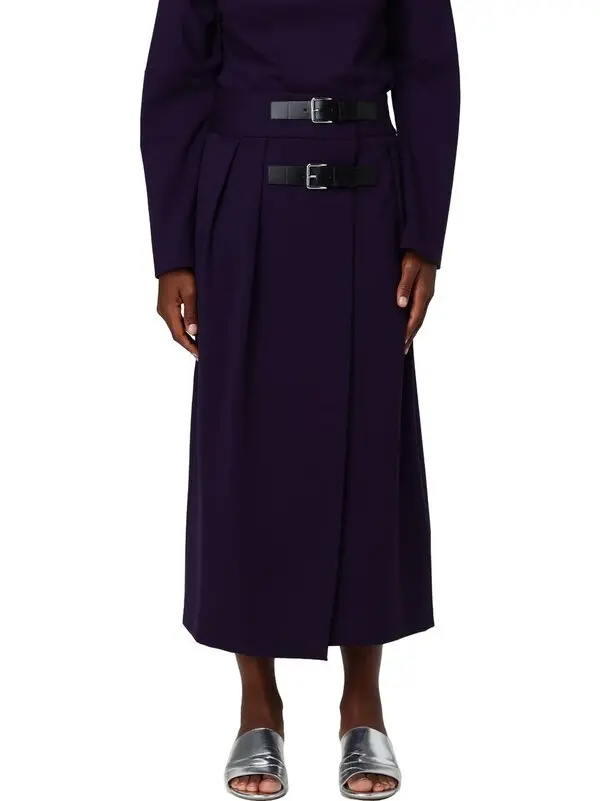 Liviana Conti Belted Midi Skirt - Blue