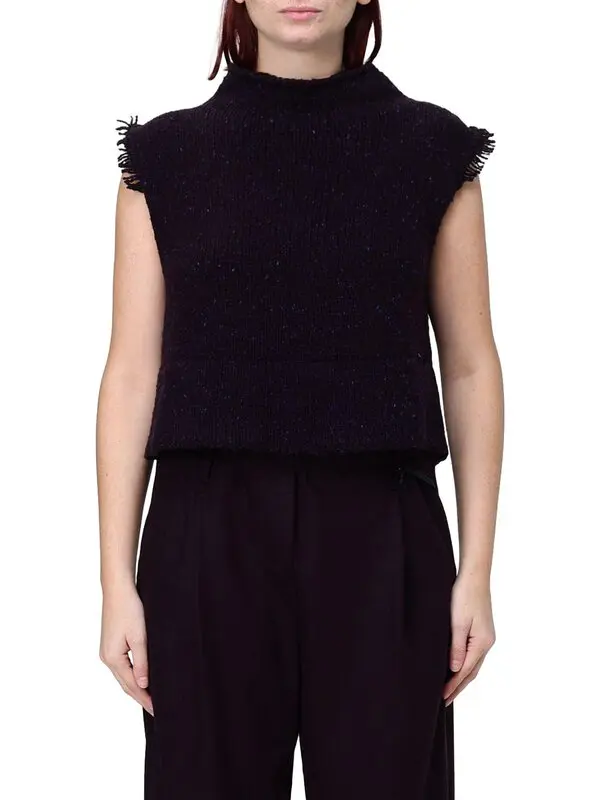 Liviana Conti Raisa High-neck Sleeveless Knit Vest In Cashmere Blend - Violet