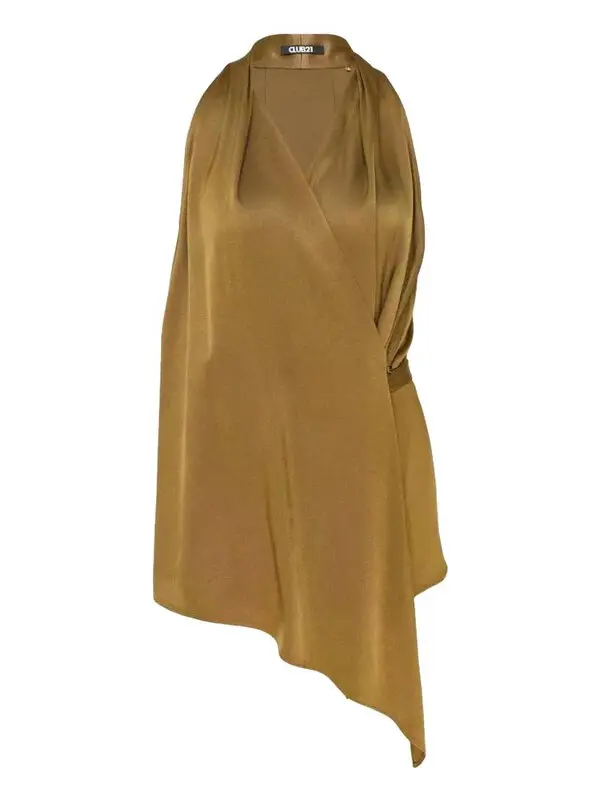 CLUB21 Clemence Asymmetric Wrap Top - Brown