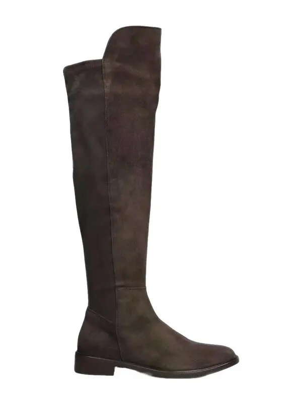 JULIE DEE Suede Over-the-knee Boots With Side Zip - Brown