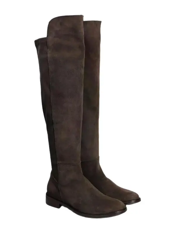 JULIE DEE Suede Over-the-knee Boots With Side Zip - Brown