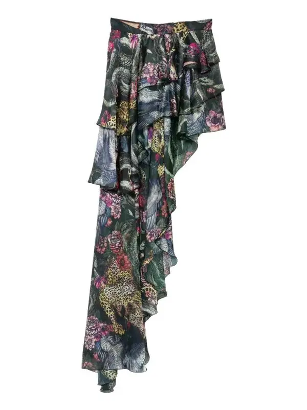 Just Cavalli Ruffled Asymmetric Hem Skirt - Black