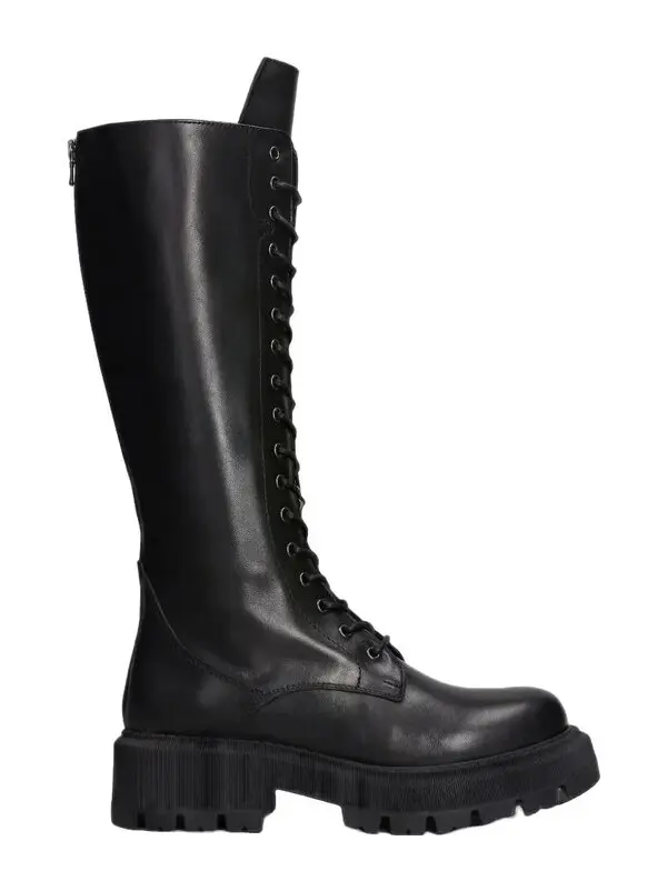 JULIE DEE Lace-up Chunky-sole Boots - Black
