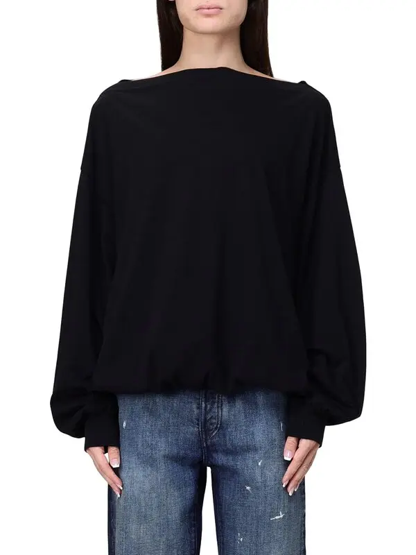 MAISON MARGIELA Long Sleeve Cotton Top - Black