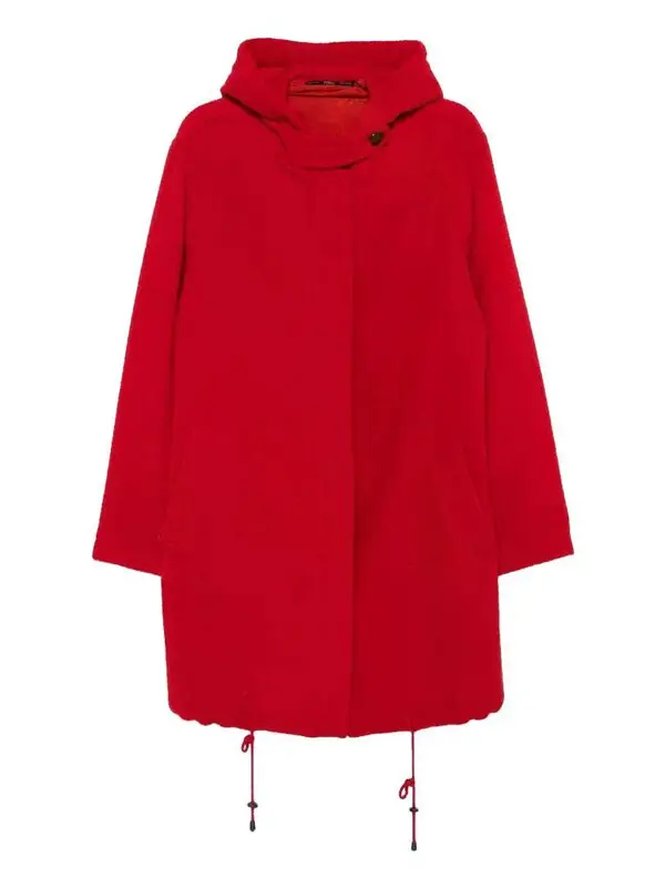 Gianfranco Ferre 1990s Hooded Bouclé Coat - Red