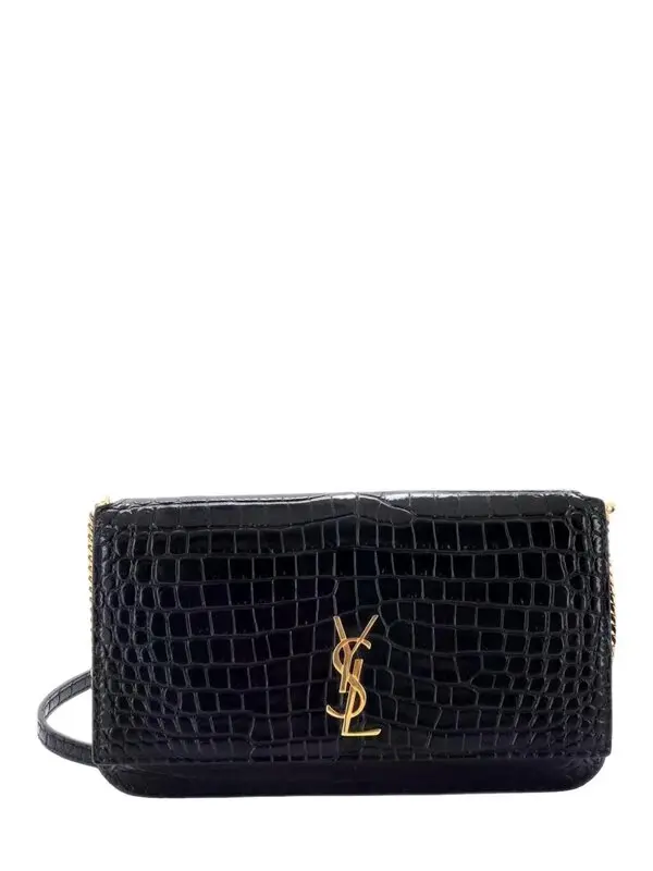 Saint Laurent Monogram Phone Holder Shoulder Bag - Black