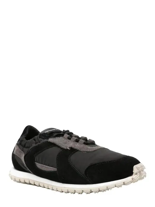 Emporio Armani Suede Panelled Sneakers - Black