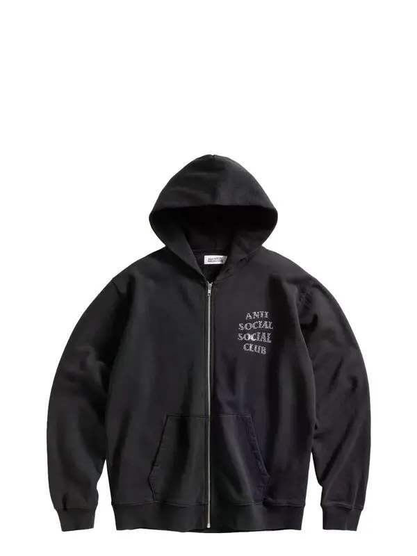 ANTI SOCIAL SOCIAL CLUB Embellished Zip-up Hoodie - Black