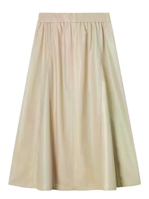 TOUT A COUP Elasticated Waist Panelled Midi Skirt - Neutrals