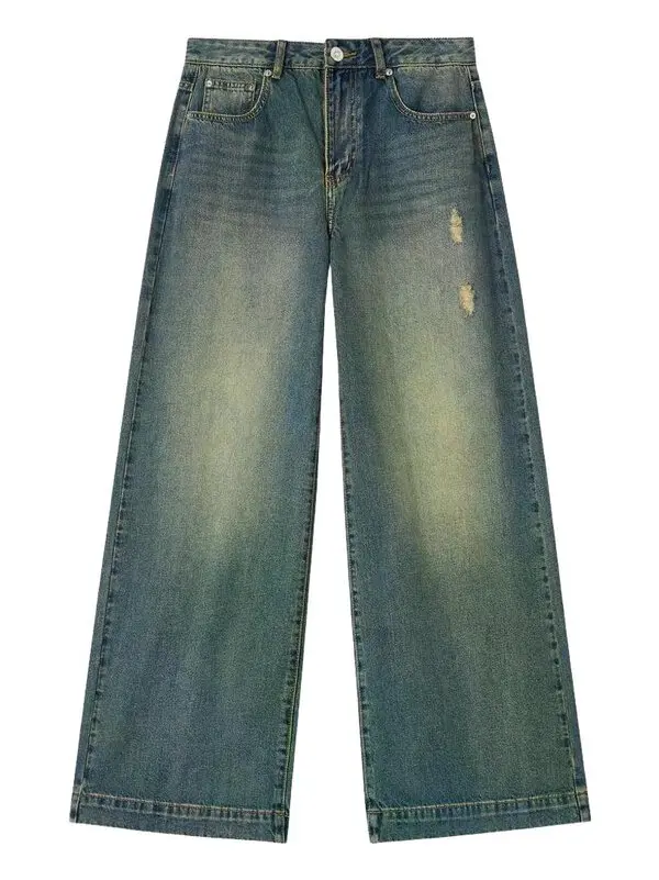 B+AB Distressed Wide-leg Jeans - Blue