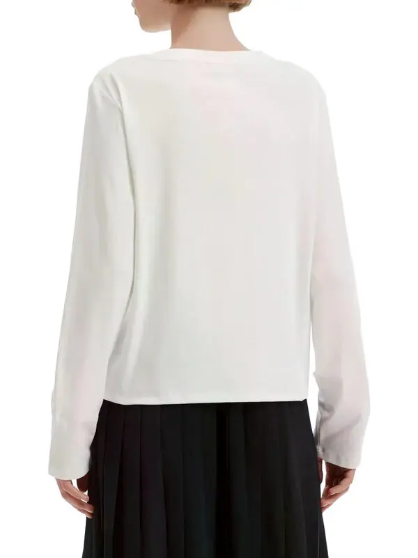 TOUT A COUP Graphic Print Long Sleeve Crewneck T-shirt - White