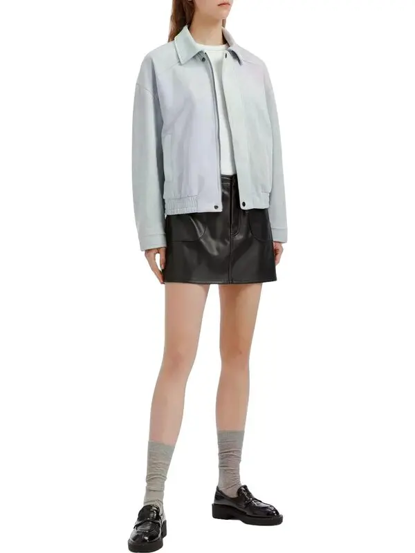 B+AB Suede Effect Elasticated Hem Jacket - Blue