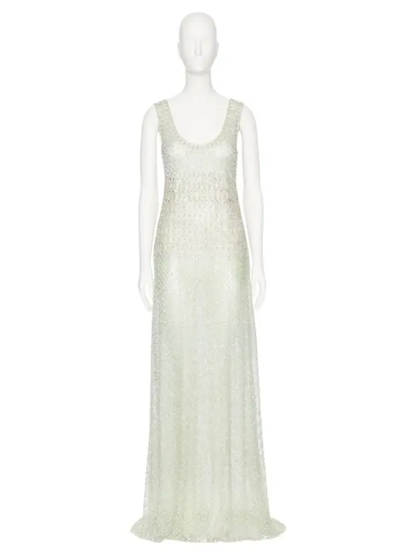 Valentino Garavani Embellished Sleeveless Evening Gown - White