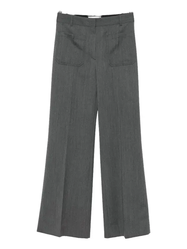 Victoria Beckham Alina Patch-pocket Wide-leg Trousers - Grey