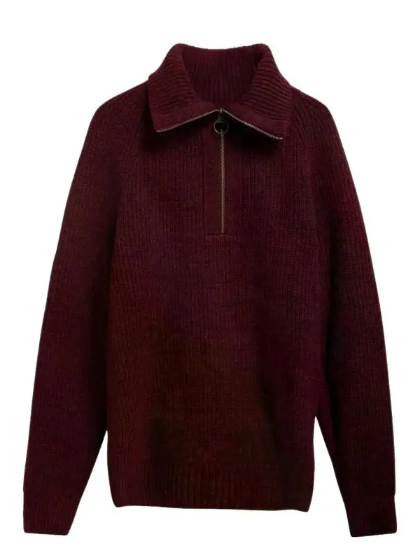 Barbour Riggbay Wool Half-zip Sweater - Red