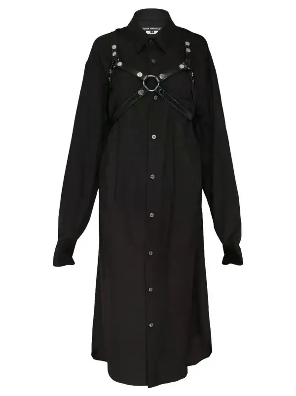 Junya Watanabe Harness Detail Long-sleeve Midi Dress - Black