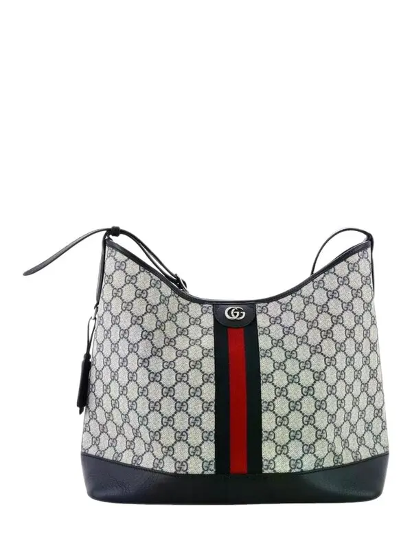 Gucci Ophidia Open Bucket Bag Gg Coated Canvas With Leather - Blue