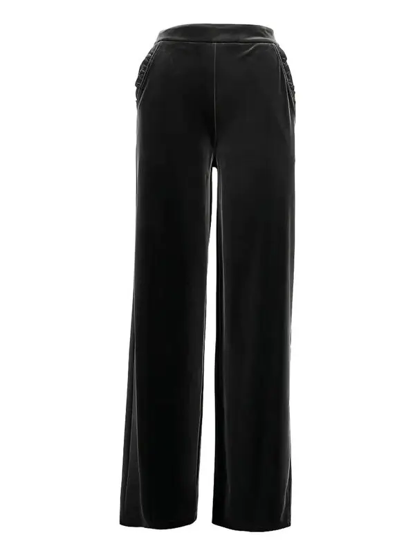 Emporio Armani Velvet Wide Leg Trousers - Black