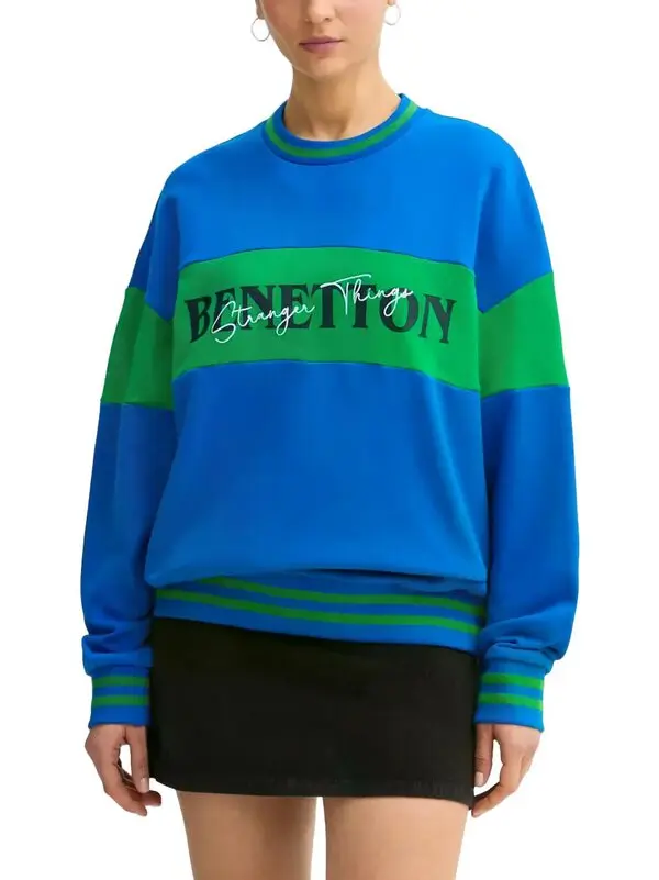 BENETTON Stranger Things" Color-block Sweatshirt - Blue