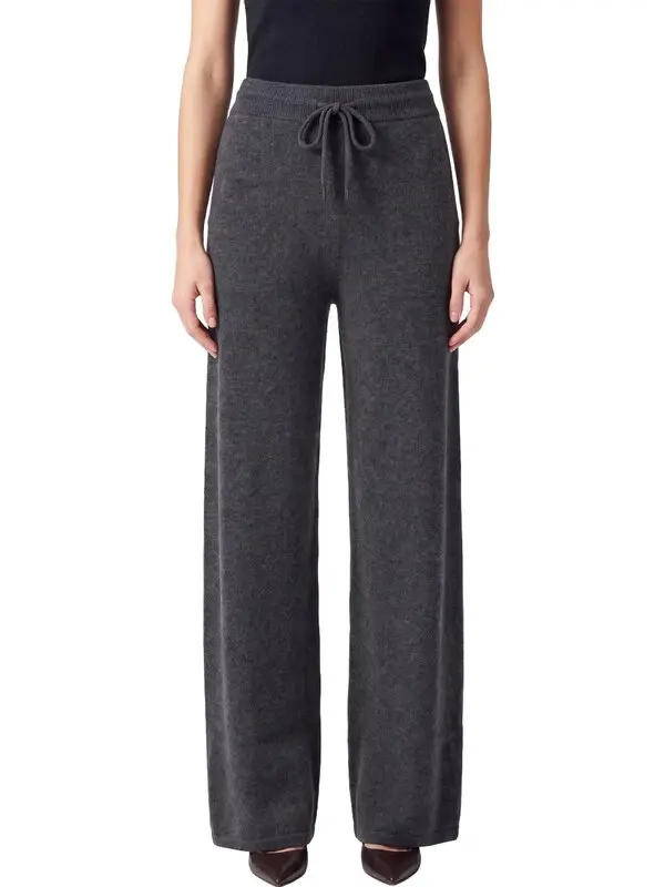 Max Mara Cashmere Wide-leg Knit Trousers - Grey 1