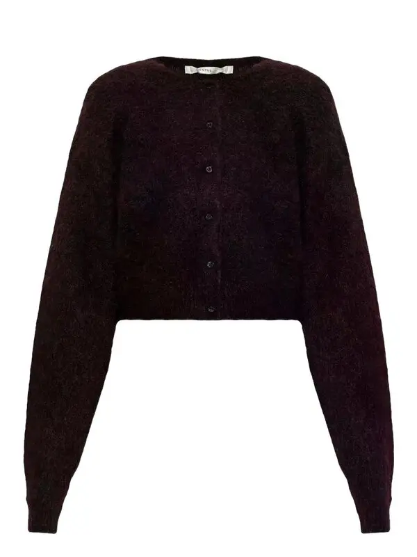 GESTUZ Button-up Cropped Cardigan - Red