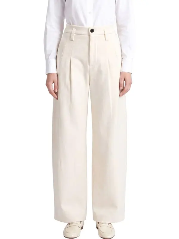 Brunello Cucinelli Pleated Wide Leg Trousers - Beige
