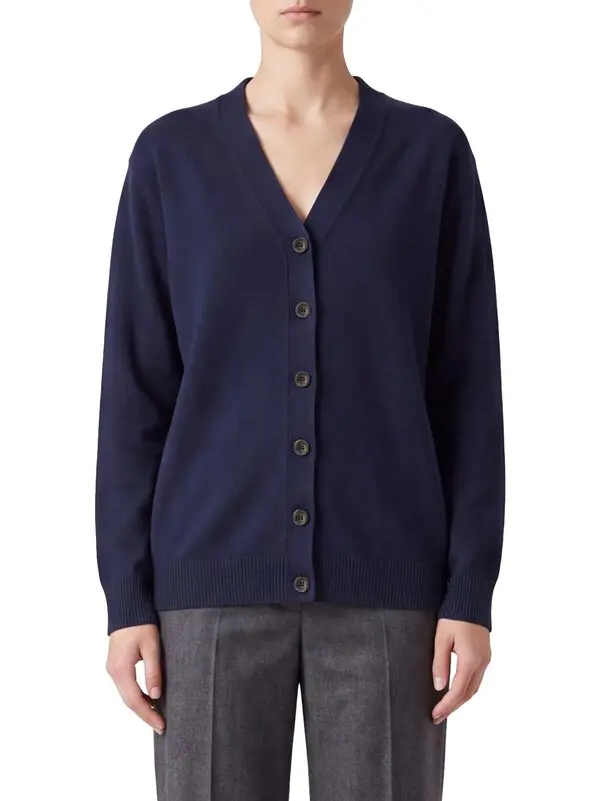 Aspesi Button-detailed V-neck Cardigan - Navy