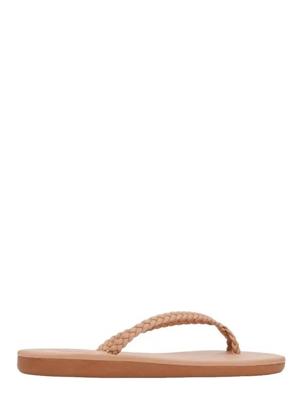 ANCIENT GREEK SANDALS Braided Strap Flip Flops - Brown