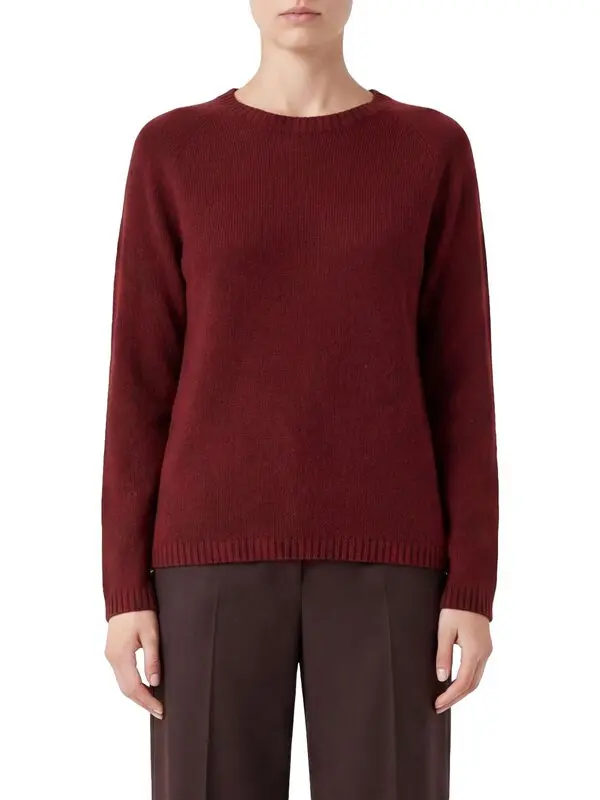 Max Mara Ribbed Crew Neck Pullover - Raspberry