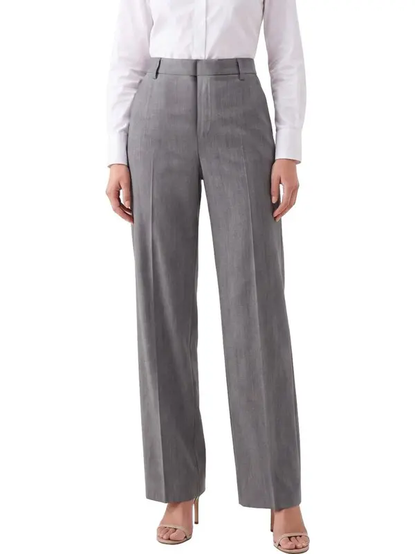 MAISON MARGIELA Wide Leg Virgin Wool Tailored Trousers - Grey