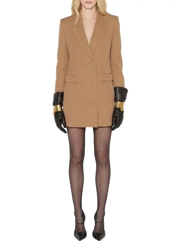 Elisabetta Franchi Double-breasted Blazer Dress - Brown