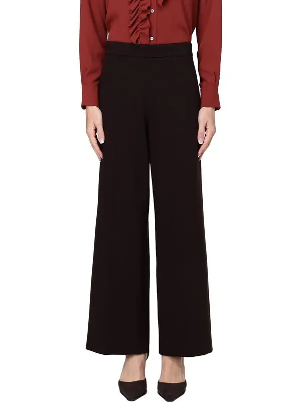 Liviana Conti Wide Leg Trousers - Brown