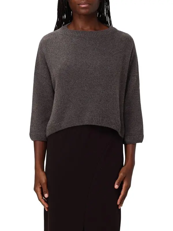 Liviana Conti Mabel Crewneck Jumper In Wool, Silk, And Cashmere Blend - Brown