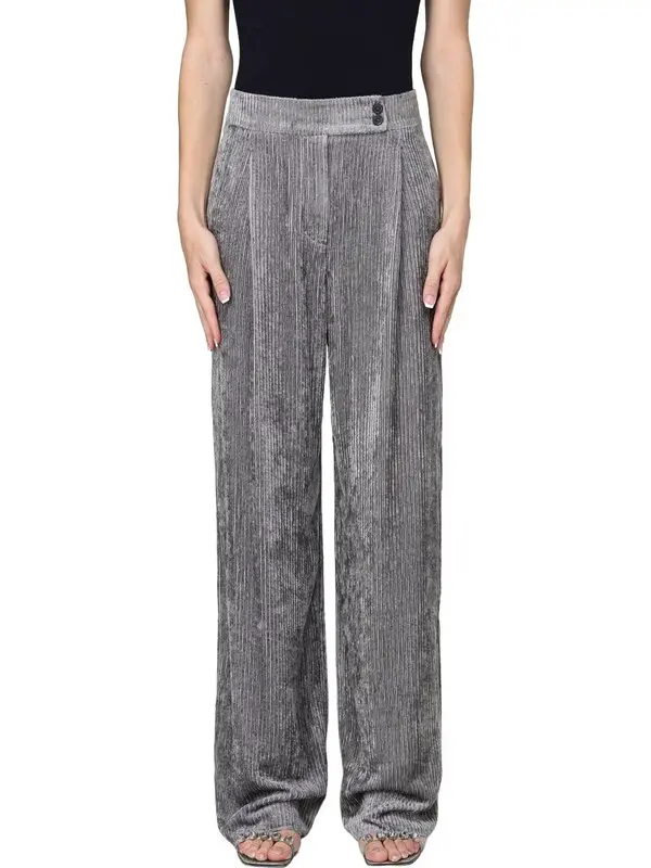 Emporio Armani Velvet Palazzo Trousers - Grey
