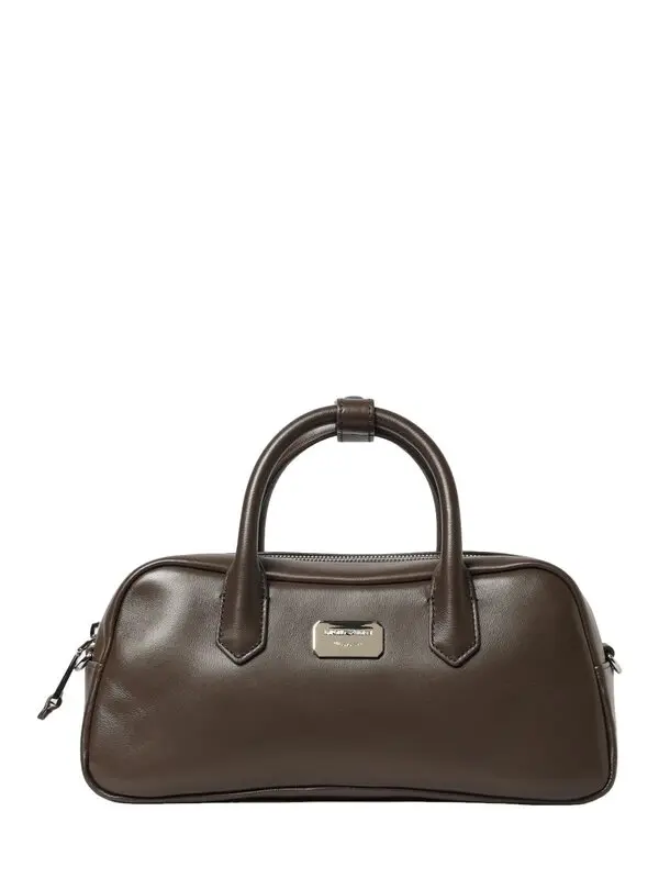 Emporio Armani Leather Bowling Bag - Brown