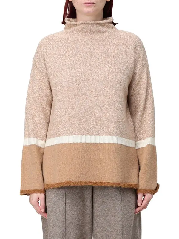 KANGRA Color-blocked Knit Sweater With Fringed Hem - Multicolor