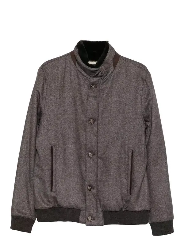 BARBA NAPOLI Raven Fur-collar Jacket - Brown