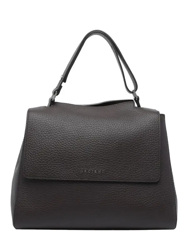 Orciani Textured Leather Shoulder Bag - Brown