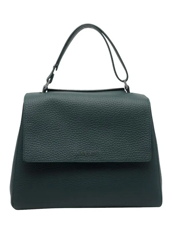 Orciani Textured Leather Shoulder Bag - Green