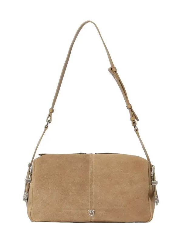 Pinko Suede Shoulder Bag - Brown