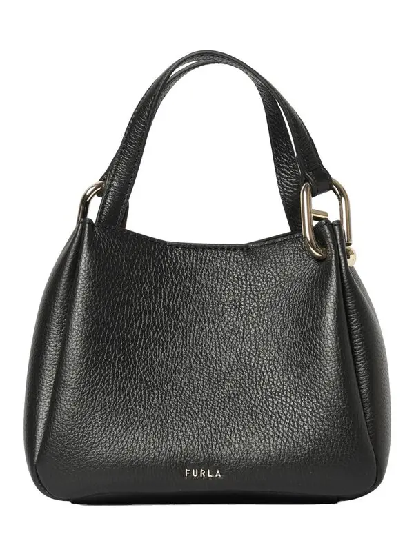 Furla Nuvola Mini Bag With Double Handle And Adjustable Shoulder Strap - Black