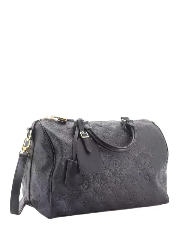 LOUIS VUITTON Speedy Soft Bandouliere Monogram Empreinte Leather Satchel - Black